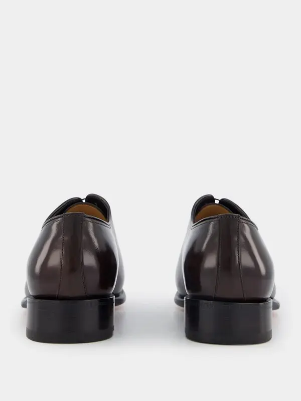 Santoni Leather Oxford Shoes - Brown