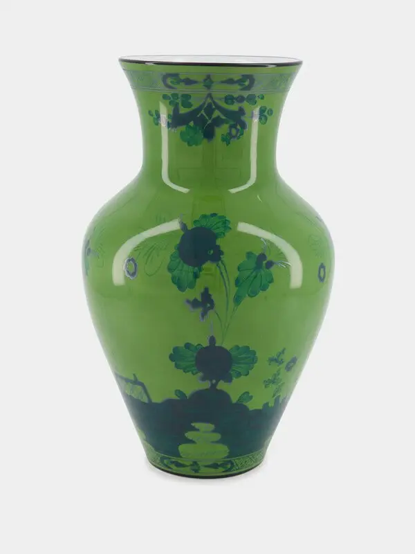 GINORI 1735 Oriente Italiano Large Malachite Ming Vase - Green
