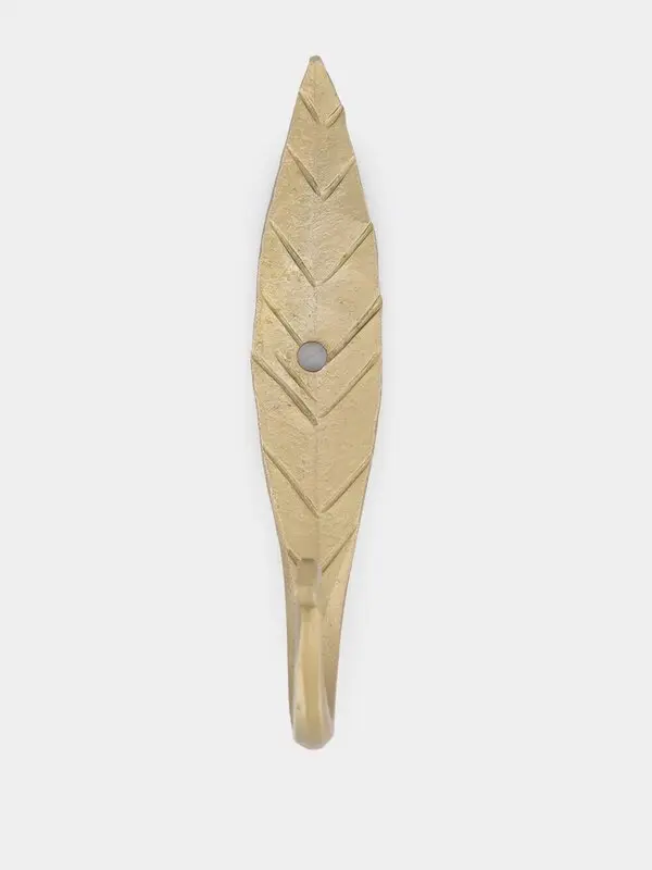 Madam Stoltz Hand-forged Leaf Iron Hook - Gold