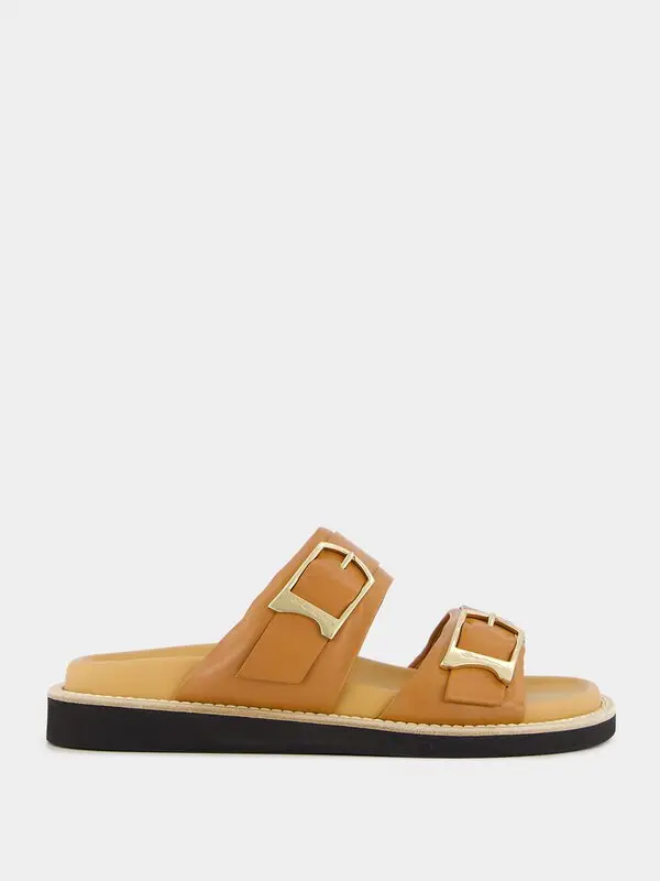 Santoni Leather Sandals - Brown