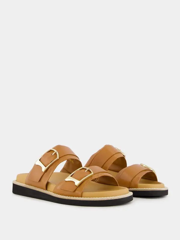 Santoni Leather Sandals - Brown
