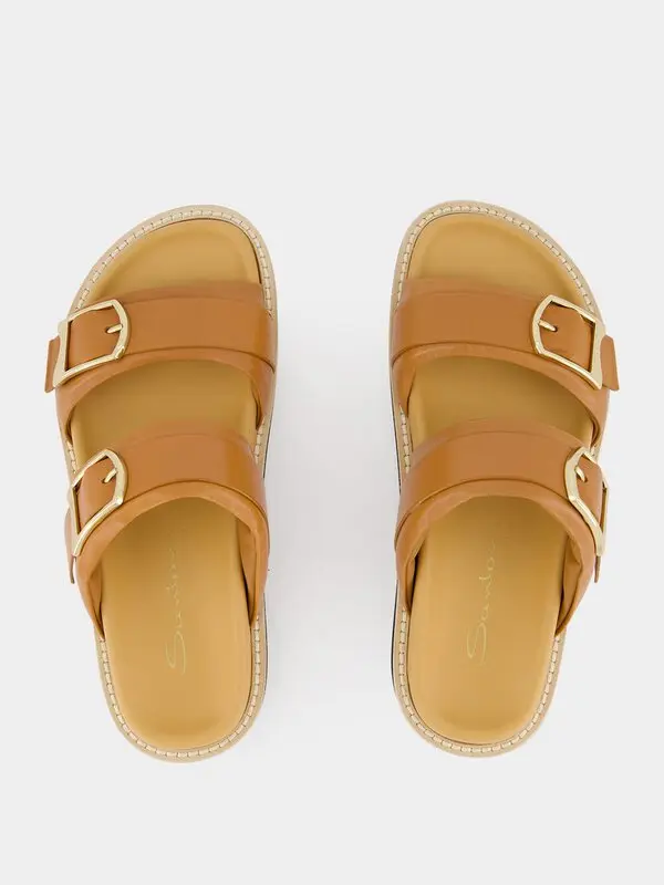 Santoni Leather Sandals - Brown
