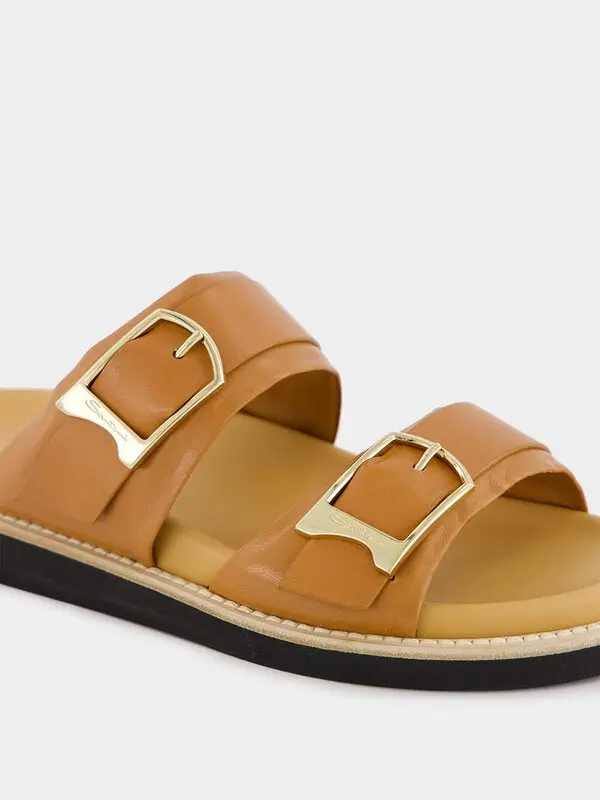 Santoni Leather Sandals - Brown