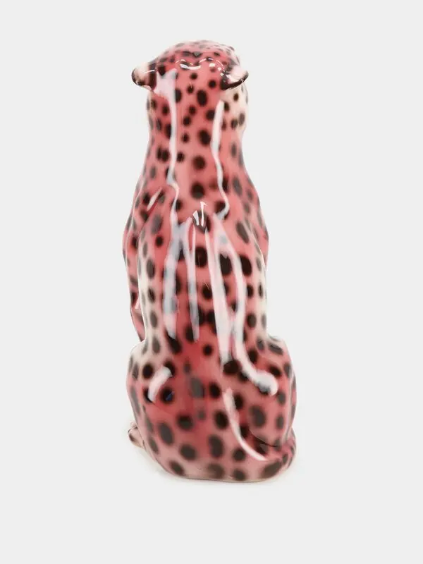 LES-OTTOMANS Ceramic Leopard Sculpture - Multicolour