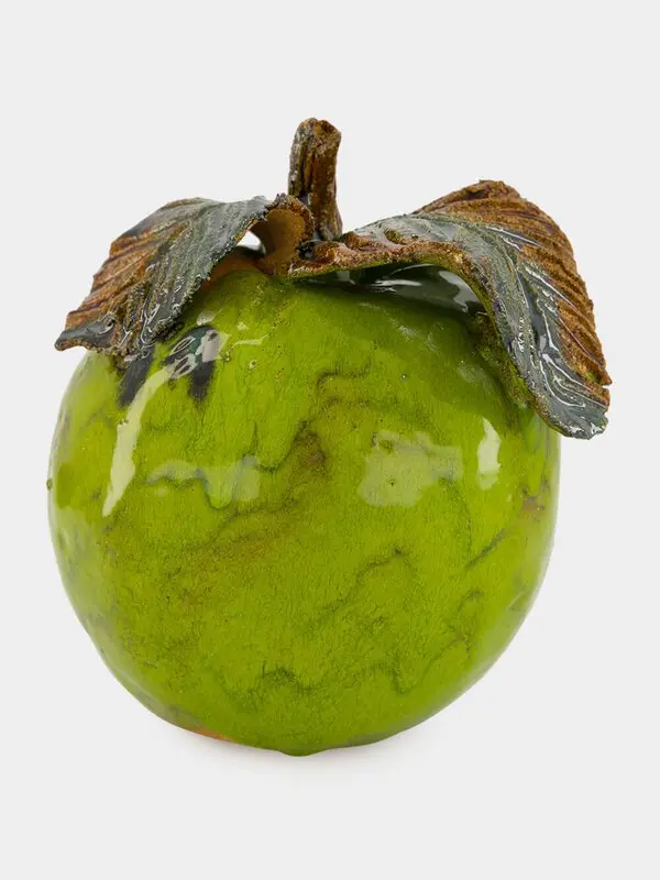 Studio Bongard Large Ceramic Apple Sculpture - Green