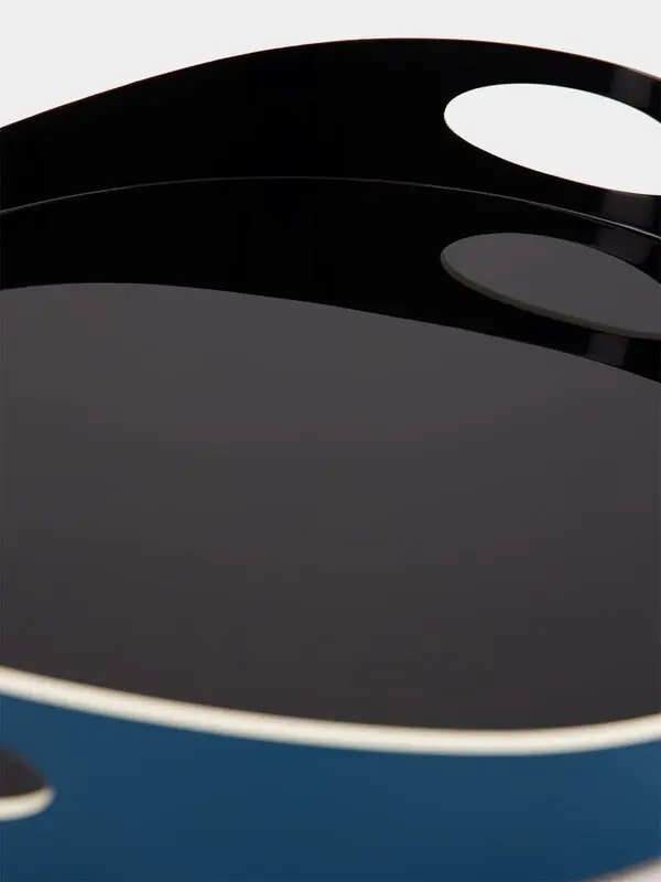 MAISON SARAH LAVOINE Basile Lacquered Tray - Blue