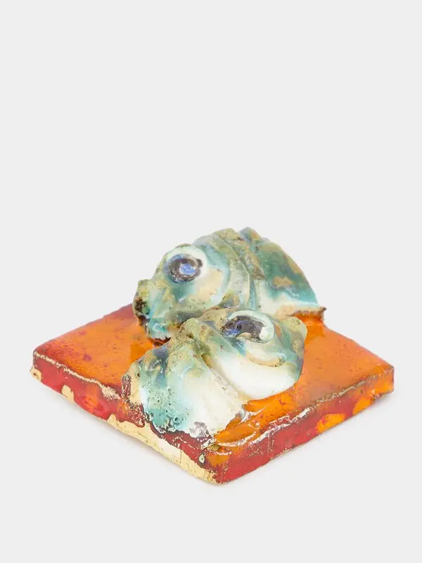 Studio Bongard 3d Two Head Sardine Tile Sculpture