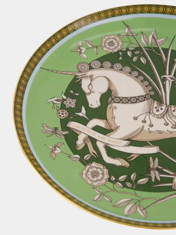 La DoubleJ The Unicorn Light Decorative Plate - Green