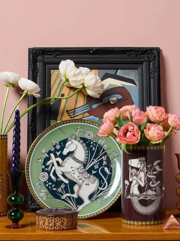 La DoubleJ The Unicorn Light Decorative Plate - Green