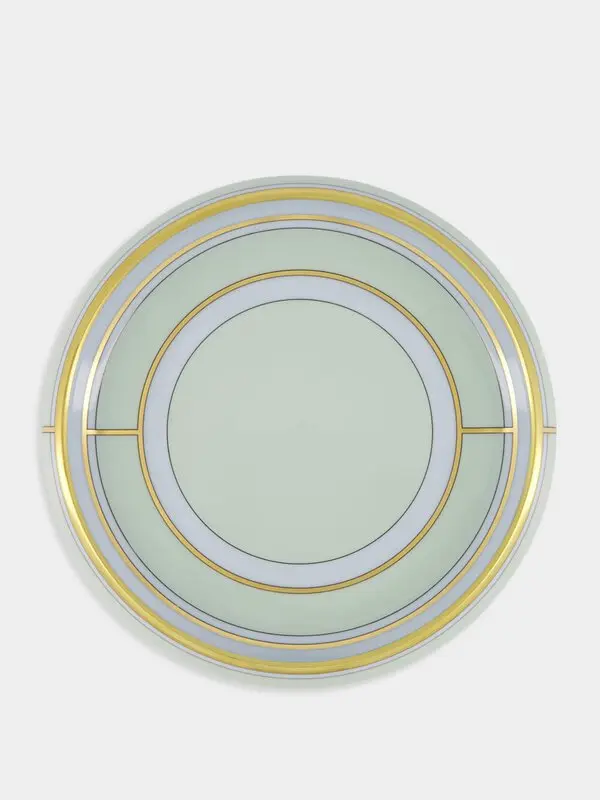 GINORI 1735 Porcelain Diva Round Tray - Green