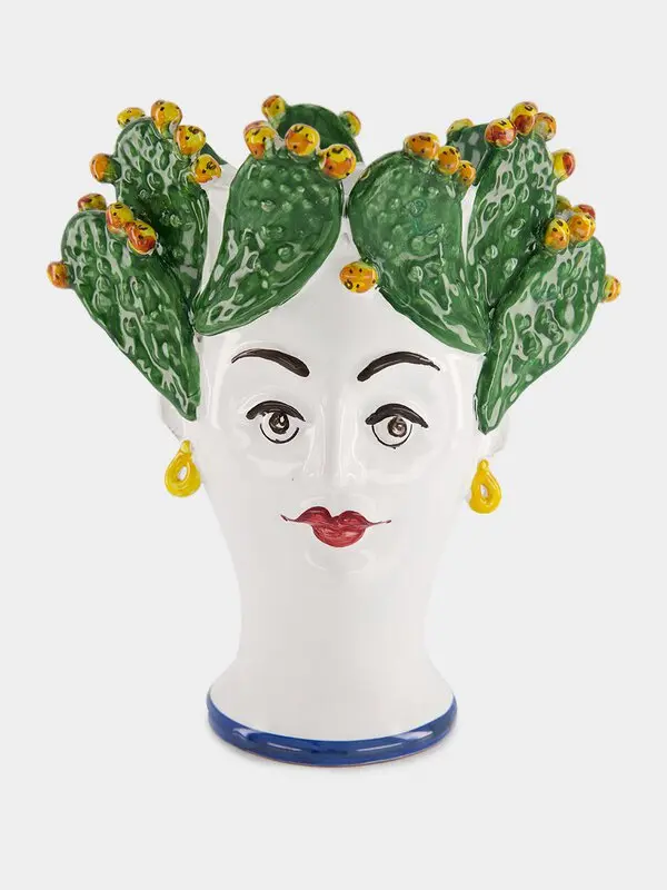 LES-OTTOMANS Handpainted Sculpture Vase - Multicolour