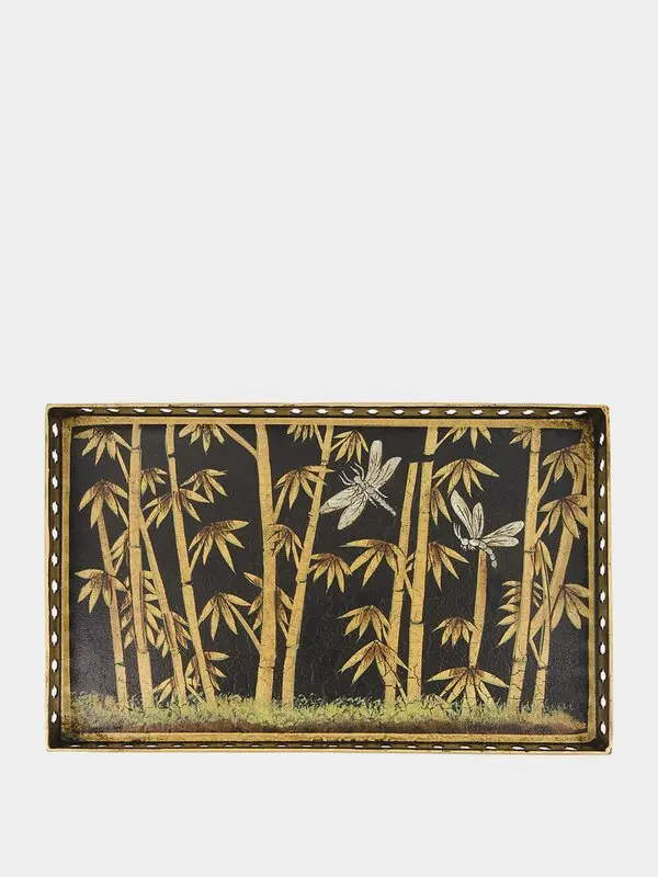 LES-OTTOMANS Flora Iron Tray - Black