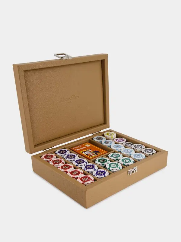 HECTOR SAXE PARIS Cognac Leather Poker Set