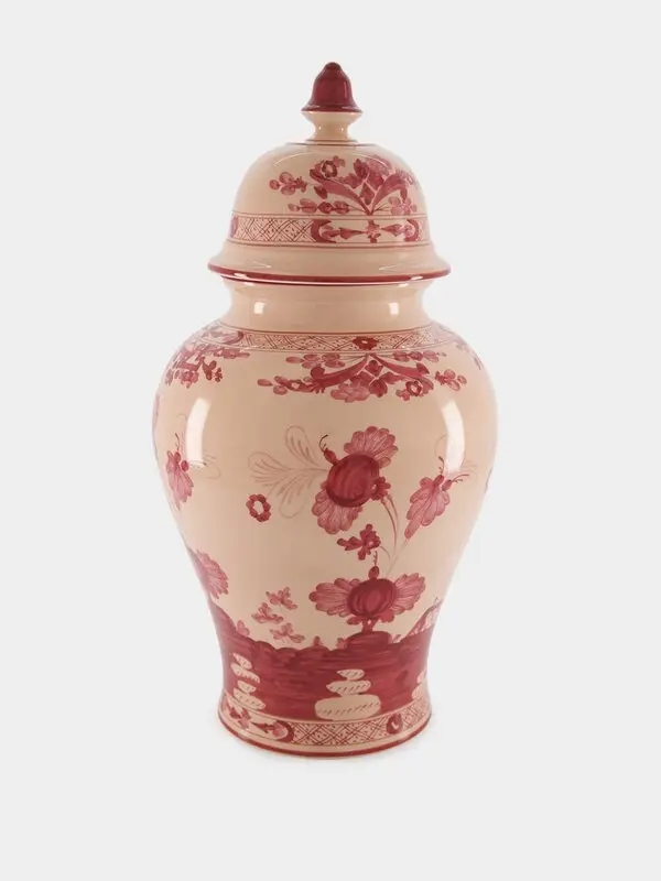 GINORI 1735 Oriente Italiano Vermiglio Large Potiche Vase - Red