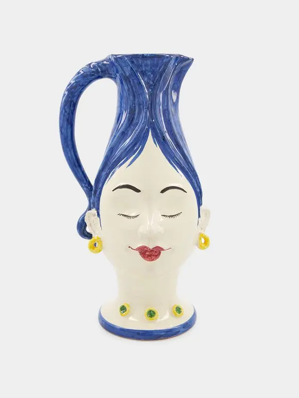 LES-OTTOMANS Sicilian Lady Ceramic Jug - Yellow