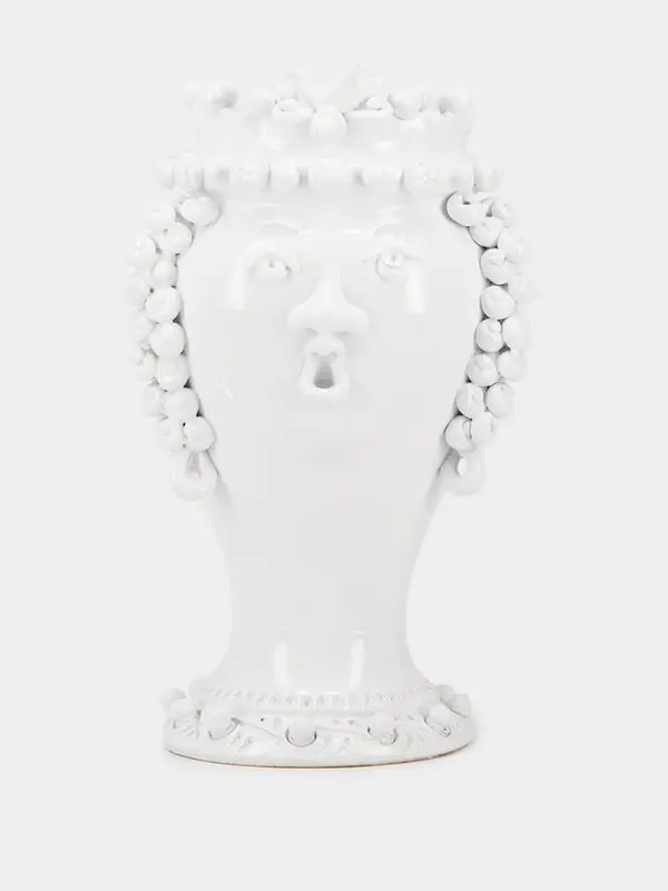 LES-OTTOMANS Sicilian Head Vase - White