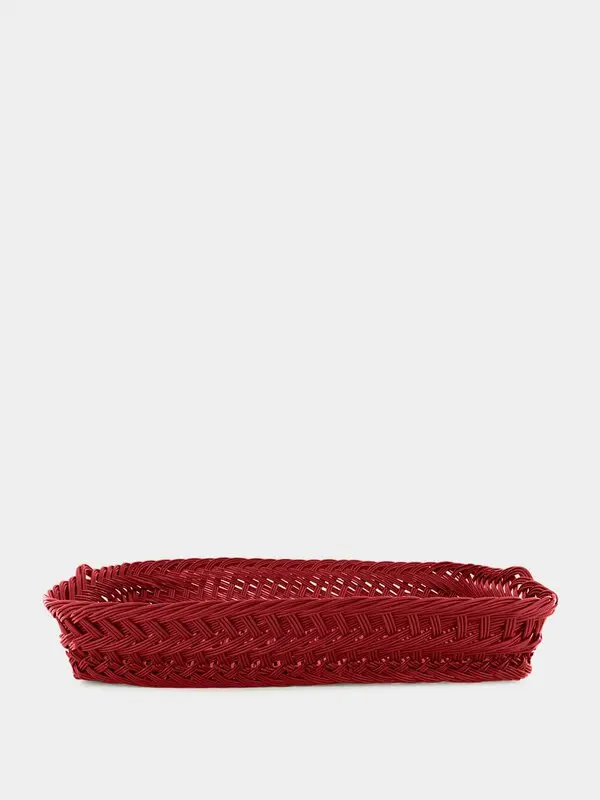 HOUSE OF CAPRICORN Vitória Wicker Large Tray - Red
