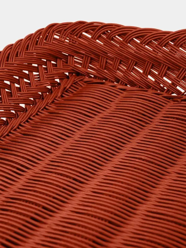 HOUSE OF CAPRICORN Vitória Brick Wicker Large Tray - Orange