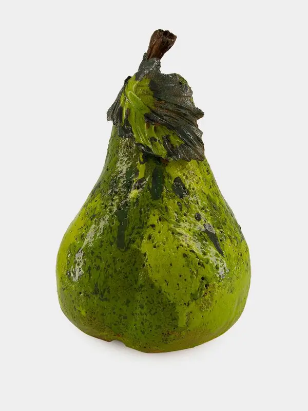 Studio Bongard Medium Large Ceramic Pear Sculpture - Green