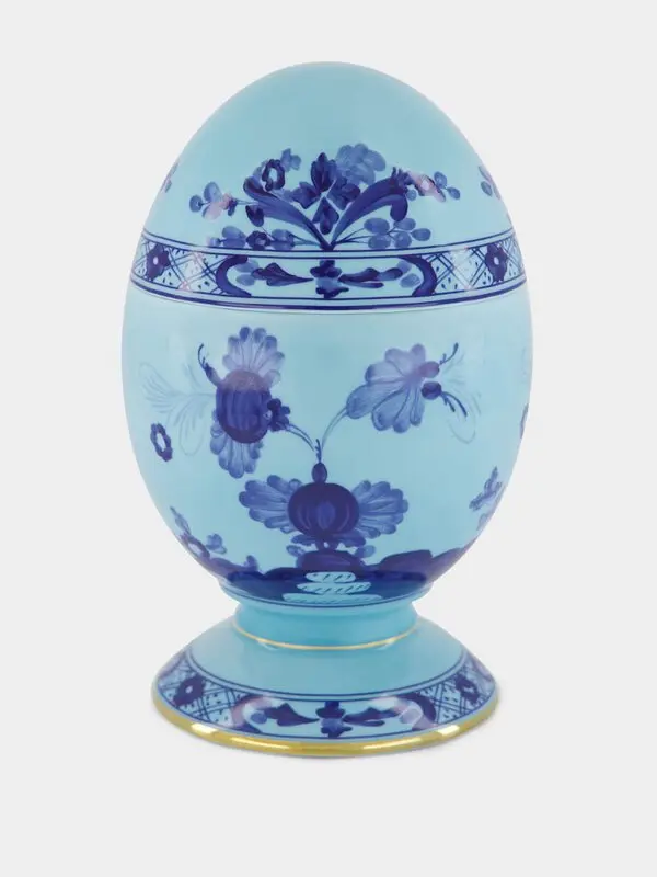GINORI 1735 Oriente Italiano Iris Large Egg - Blue