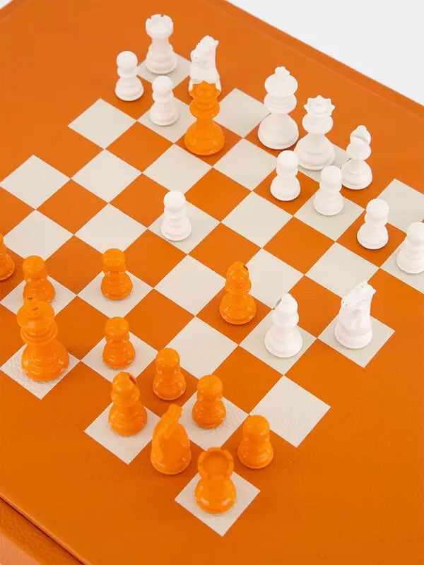 Hector Saxe Paris Leather Multi-game Box - Orange