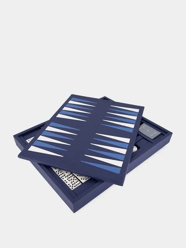 Hector Saxe Paris Leather Multi-game Box - Blue