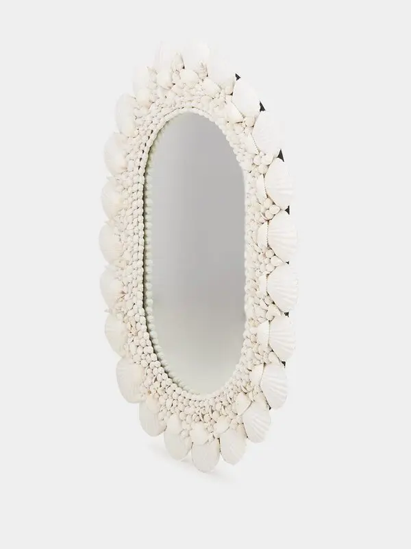 LES-OTTOMANS Oval Handmade Shell Mirror