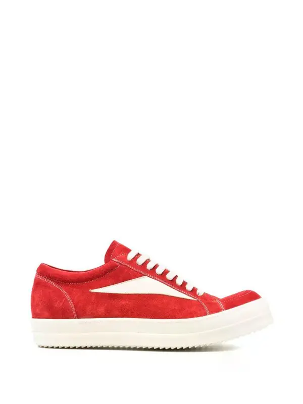 Rick Owens Contrast Panel Sneakers - Red