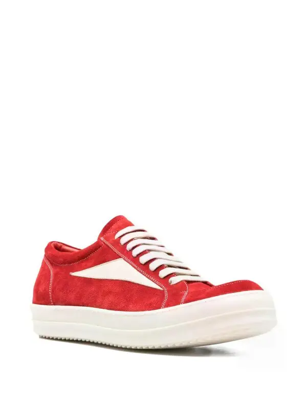 Rick Owens Contrast Panel Sneakers - Red