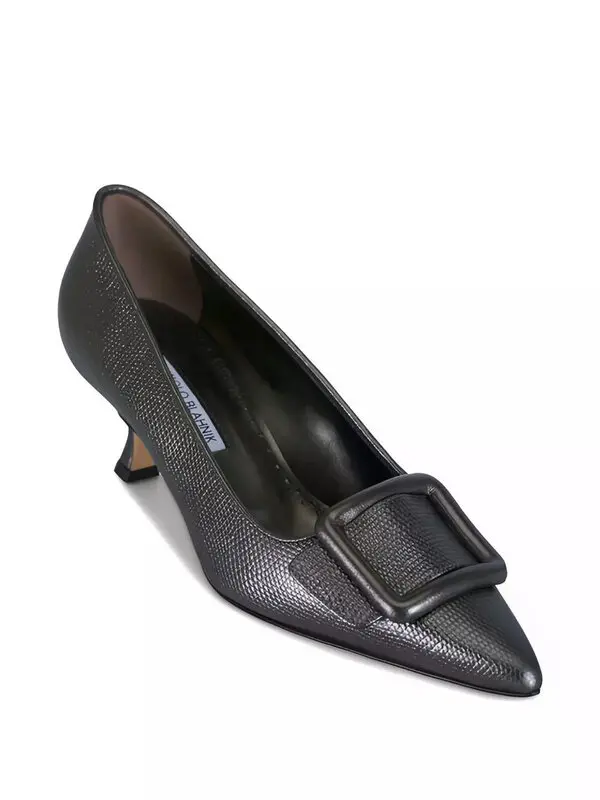 Manolo Blahnik Maysale Square-buckle Pumps