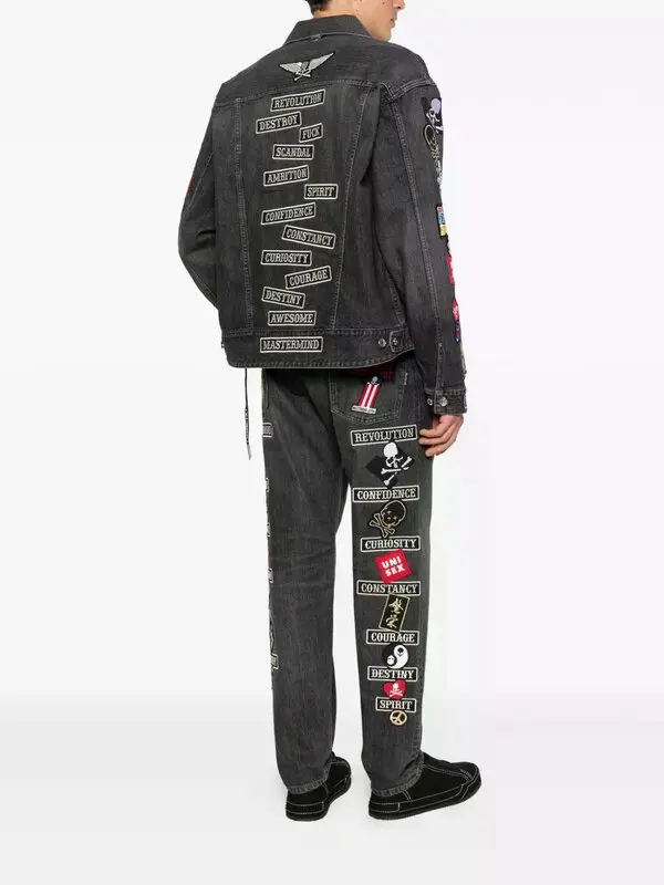 MASTERMIND WORLD Patched Denim Jacket