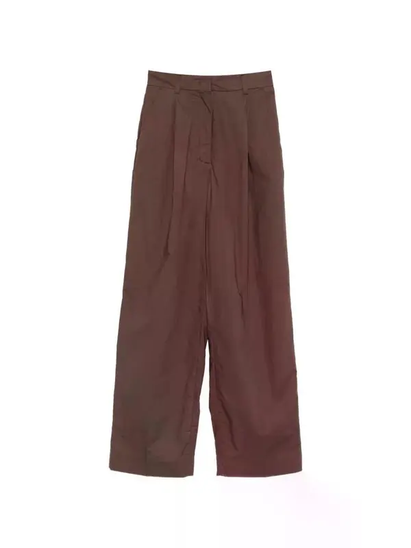 THELATEST Axel Pleated Wide Leg Trousers - Brown