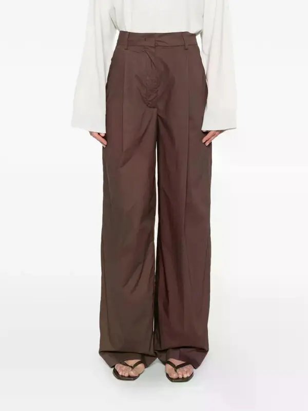 THELATEST Axel Pleated Wide Leg Trousers - Brown