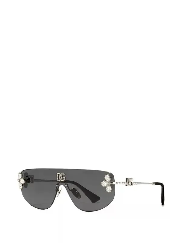 Dolce & Gabbana Embellished Oversized Sunglasses - Grey