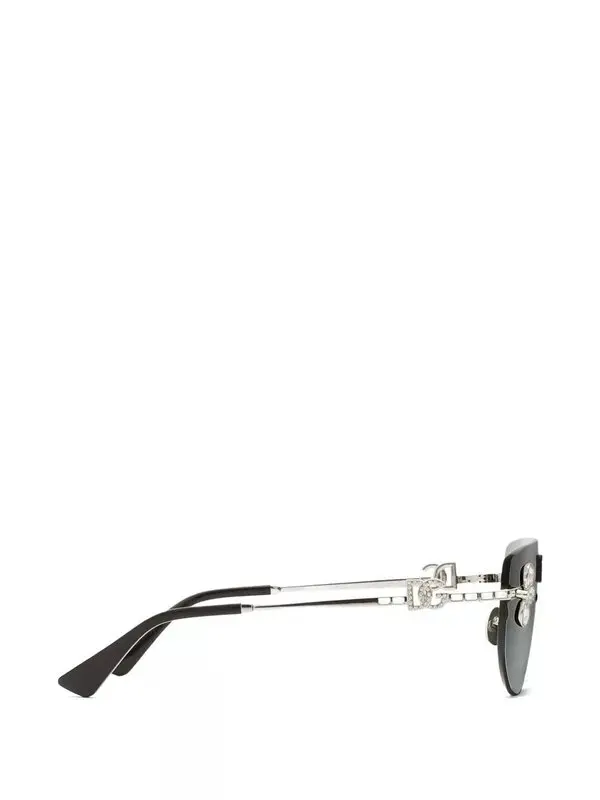 Dolce & Gabbana Embellished Oversized Sunglasses - Grey