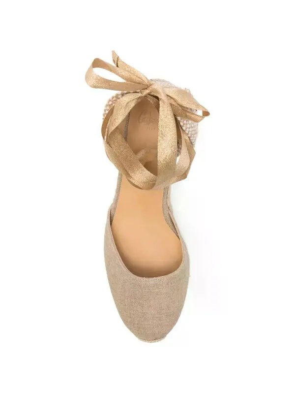 CastaÑer Carina Ribbon Wedge Sandals