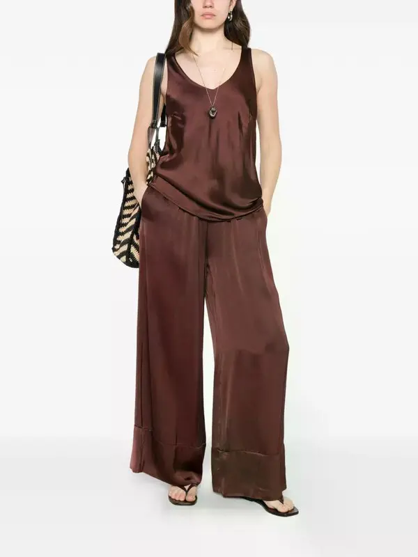 Dixie Sleeveless V-neck Top - Brown