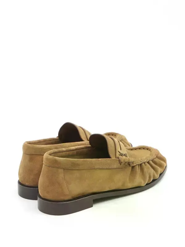 Saint Laurent Gathered Cassandre Loafers - Neutrals