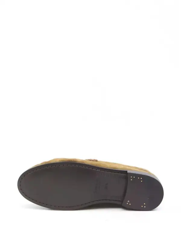Saint Laurent Gathered Cassandre Loafers - Neutrals