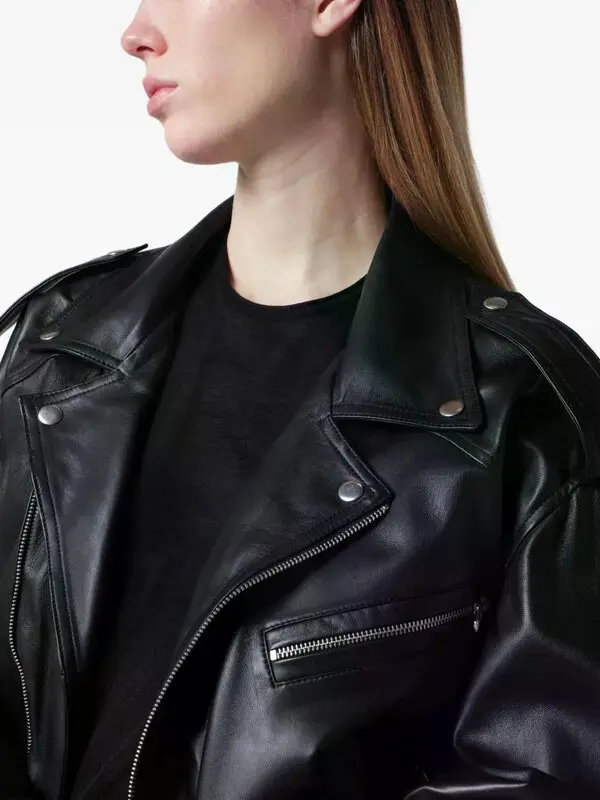 SWORD 6644 Leather Jacket - Black