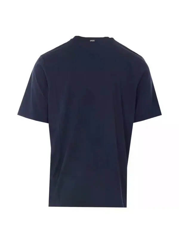 Herno Embroidered-logo Crew-neck T-shirt - Blue