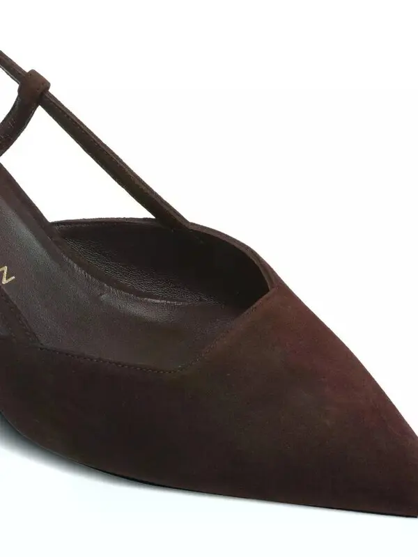 STUART WEITZMAN Vinnie Suede Slingback Pumps - Brown