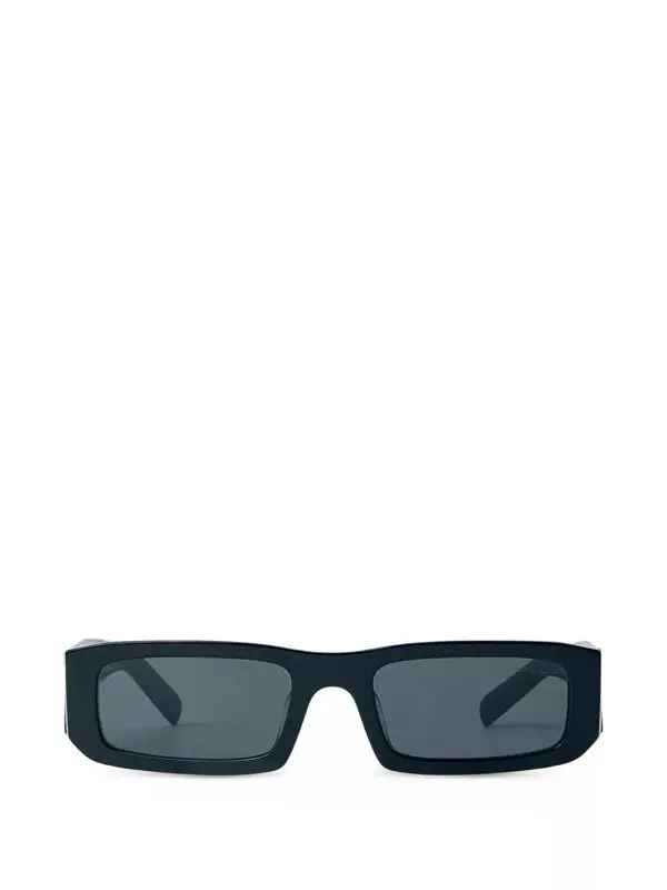 Prada Rectangle Frame Sunglasses With Triangle Logo - Black
