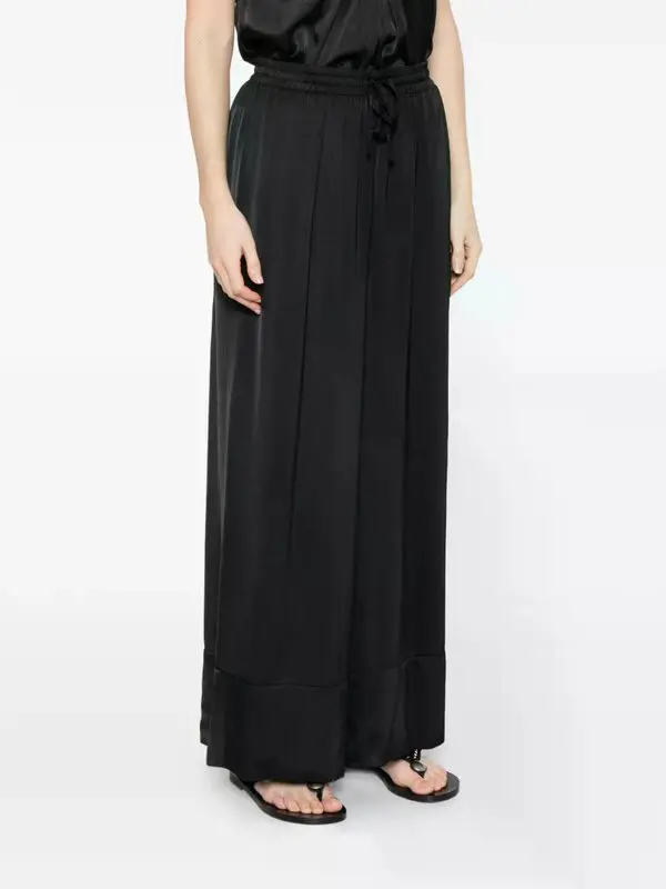 Dixie Drawstring-waist Palazzo Trousers - Black
