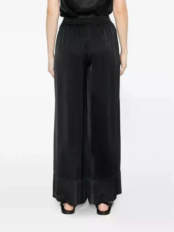 Dixie Drawstring-waist Palazzo Trousers - Black