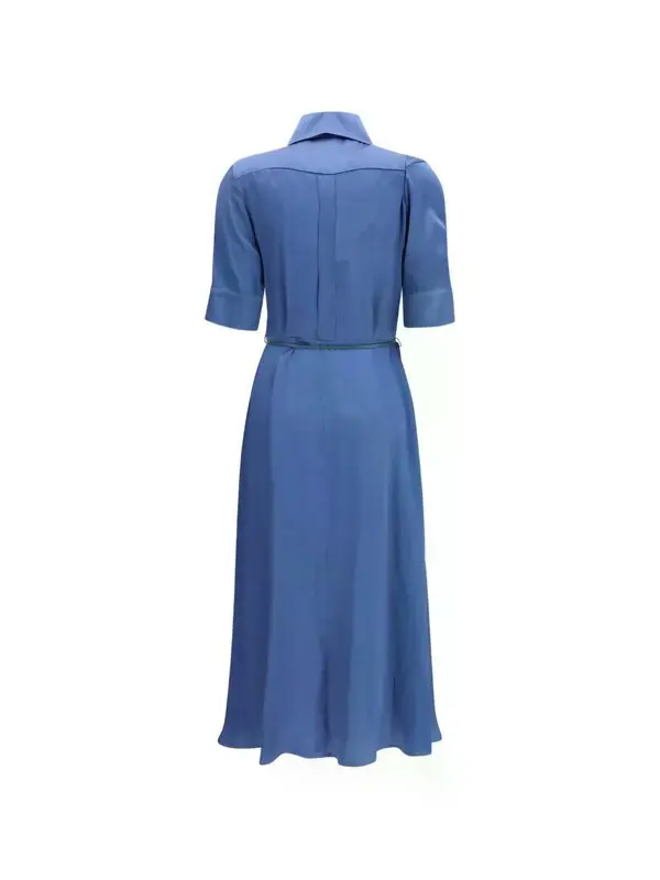 CRIDA MILANO Baldo Collared Tie-detail Midi Dress