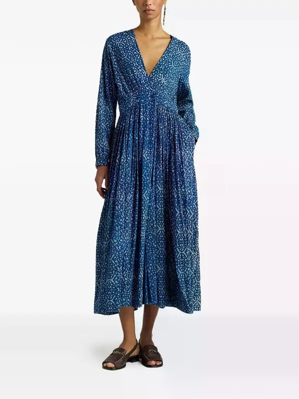 Momoni Printed V-neck Dress