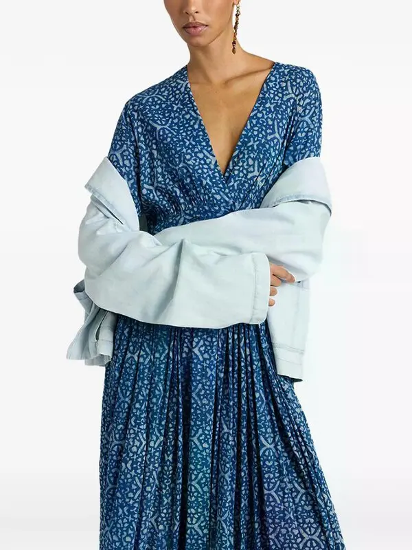 Momoni Printed V-neck Dress