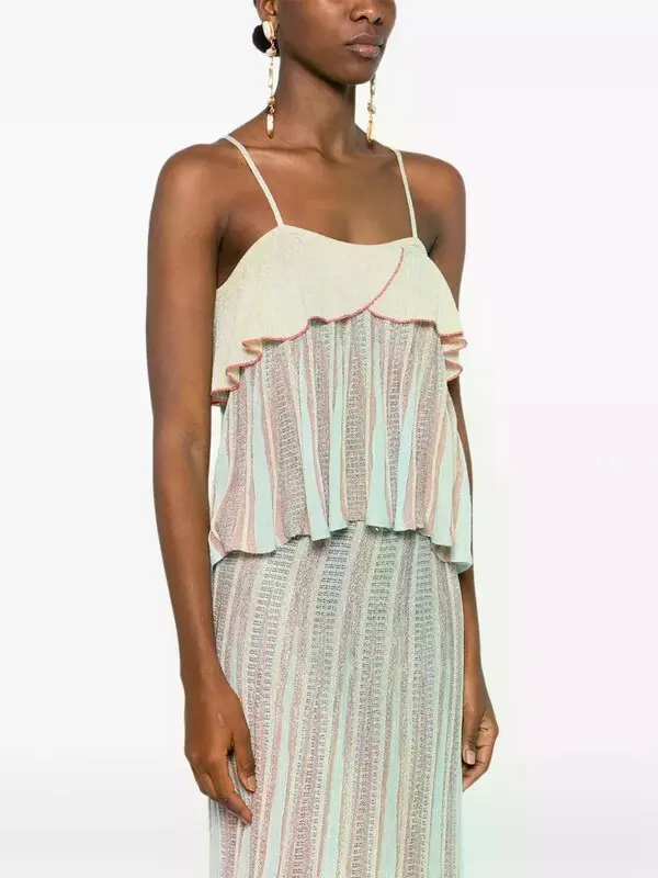 FORTE_FORTE Striped Ruffled Top