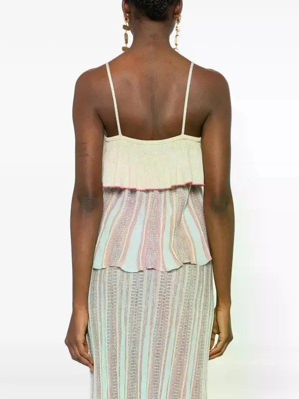 FORTE_FORTE Striped Ruffled Top